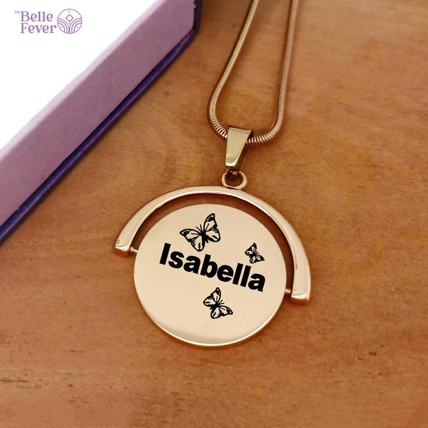 Custom Message Spinning Necklace - Etsy Australia