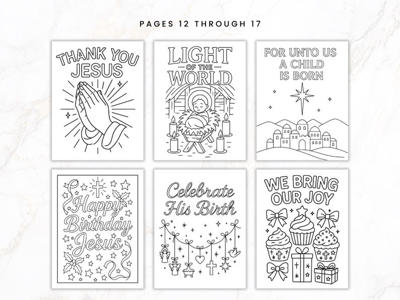 Happy Birthday Jesus Coloring Book, Christian Christmas Coloring Pages ...