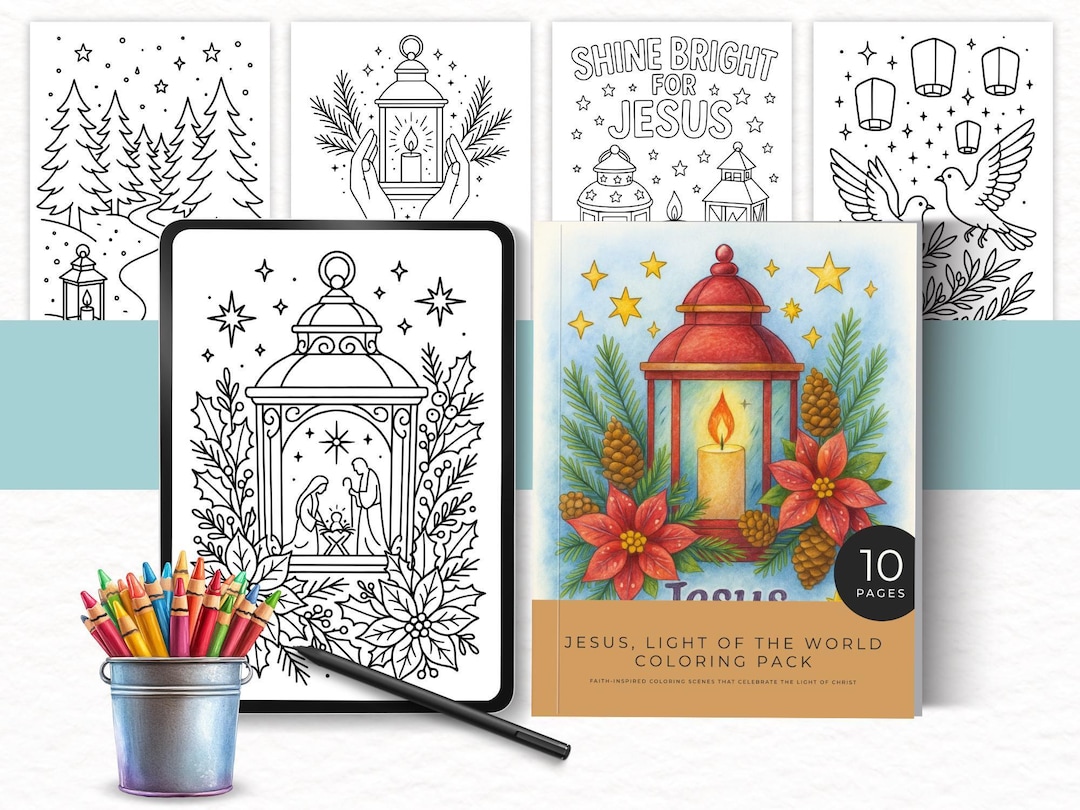 Christian Christmas Coloring Page, Jesus is the Light of the World ...