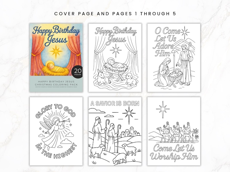 Happy Birthday Jesus Coloring Book, Christian Christmas Coloring Pages ...