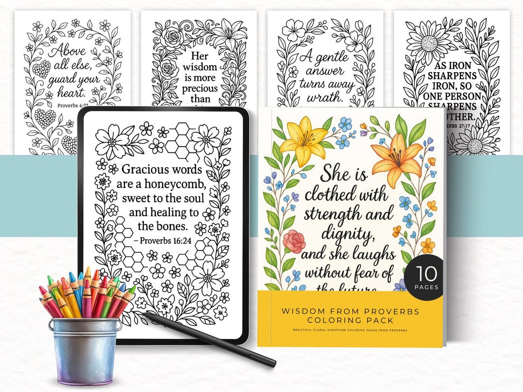 Proverbs Bible Verse Coloring Pages, Christian Coloring Book Printable ...