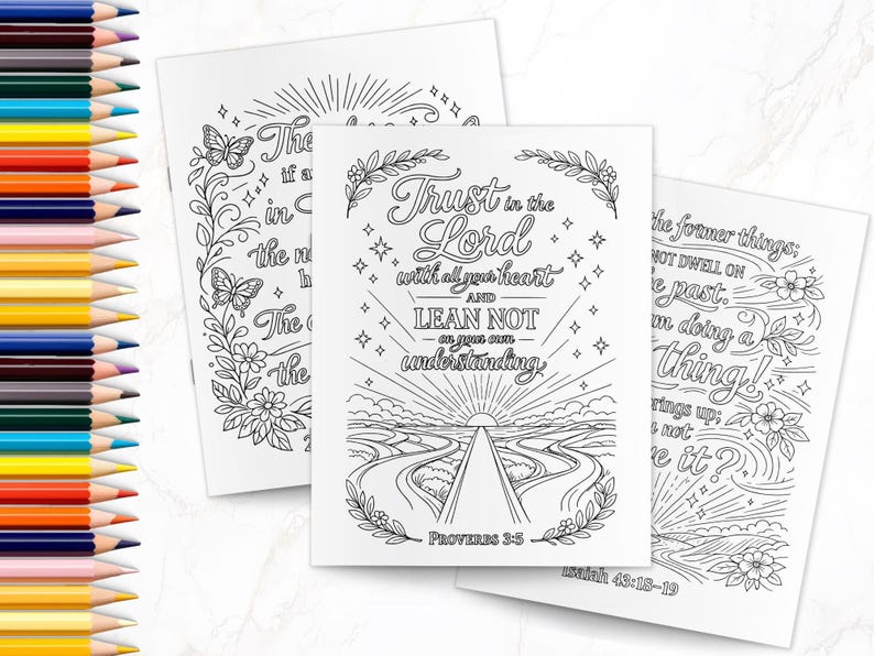 Bible Verse Coloring Pages, A New Year Heart Reset Coloring Book for ...