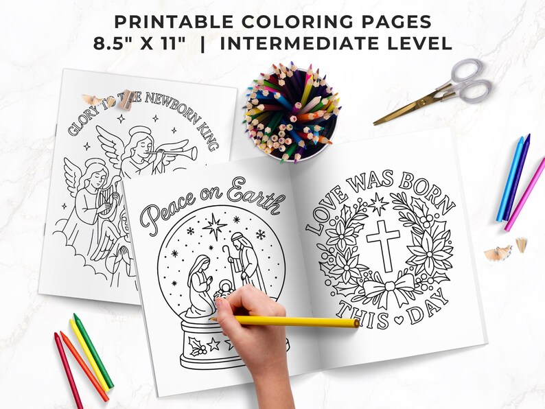 Happy Birthday Jesus Coloring Book, Christian Christmas Coloring Pages ...