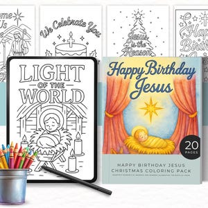 Happy Birthday Jesus Coloring Book, Christian Christmas Coloring Pages ...