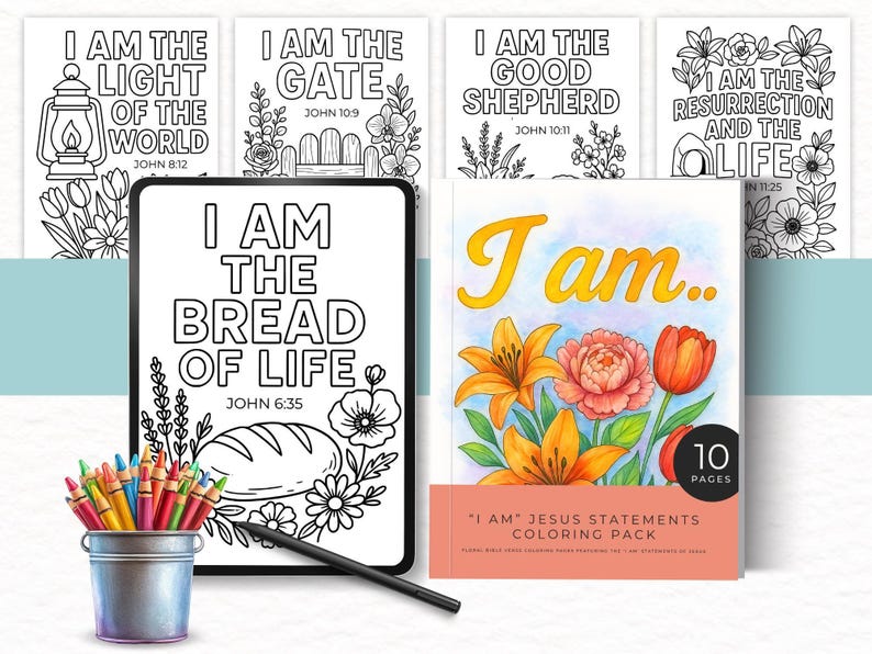 Bible Verse Coloring Pages, Christian Coloring Pages, I Am Statements ...
