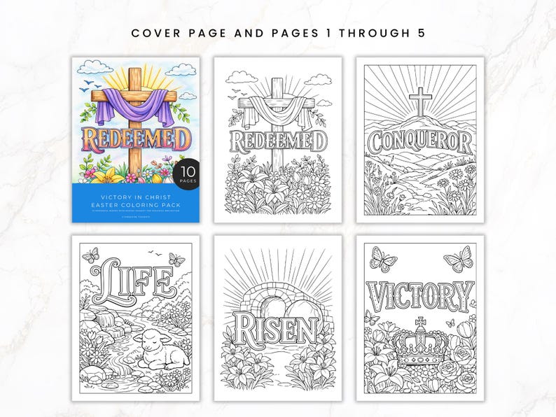 Printable Easter Coloring Book for Christian Women, Victory in Christ ...
