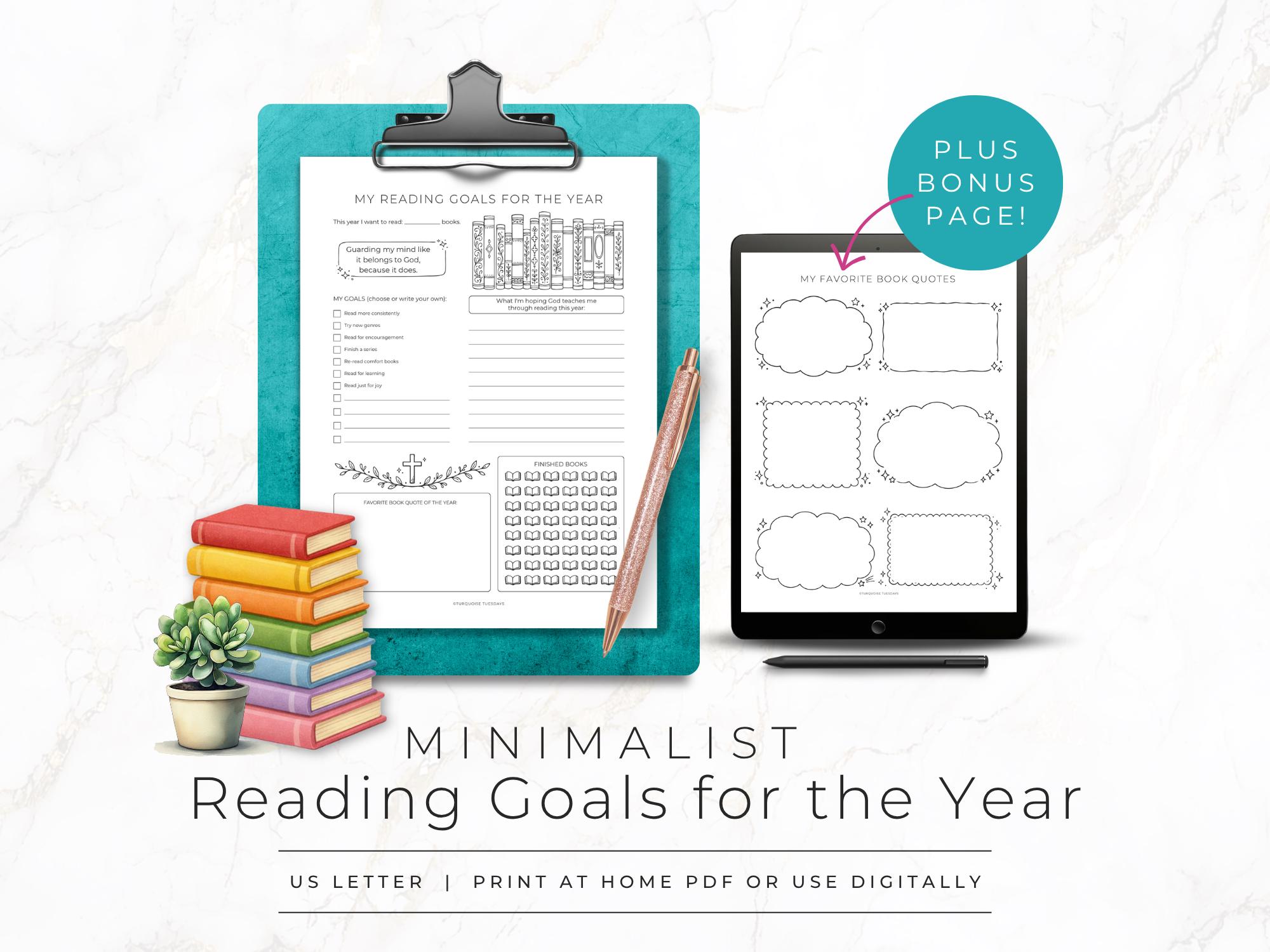 Christian Reading Tracker Printable, Yearly Reading Goals, Book Log for ...