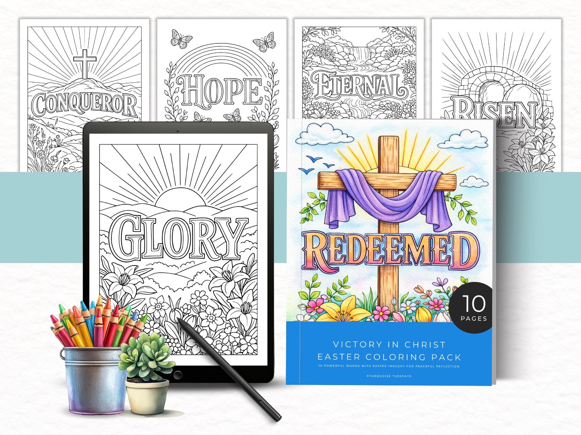 Printable Easter Coloring Book for Christian Women, Victory in Christ ...