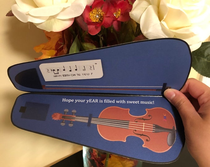 Violin Birthday Card - Etsy