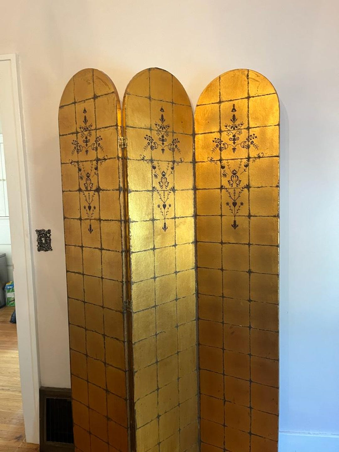 3 Panel 1960s Gilded Italian Screen Room Divider Vintage Gold - Etsy