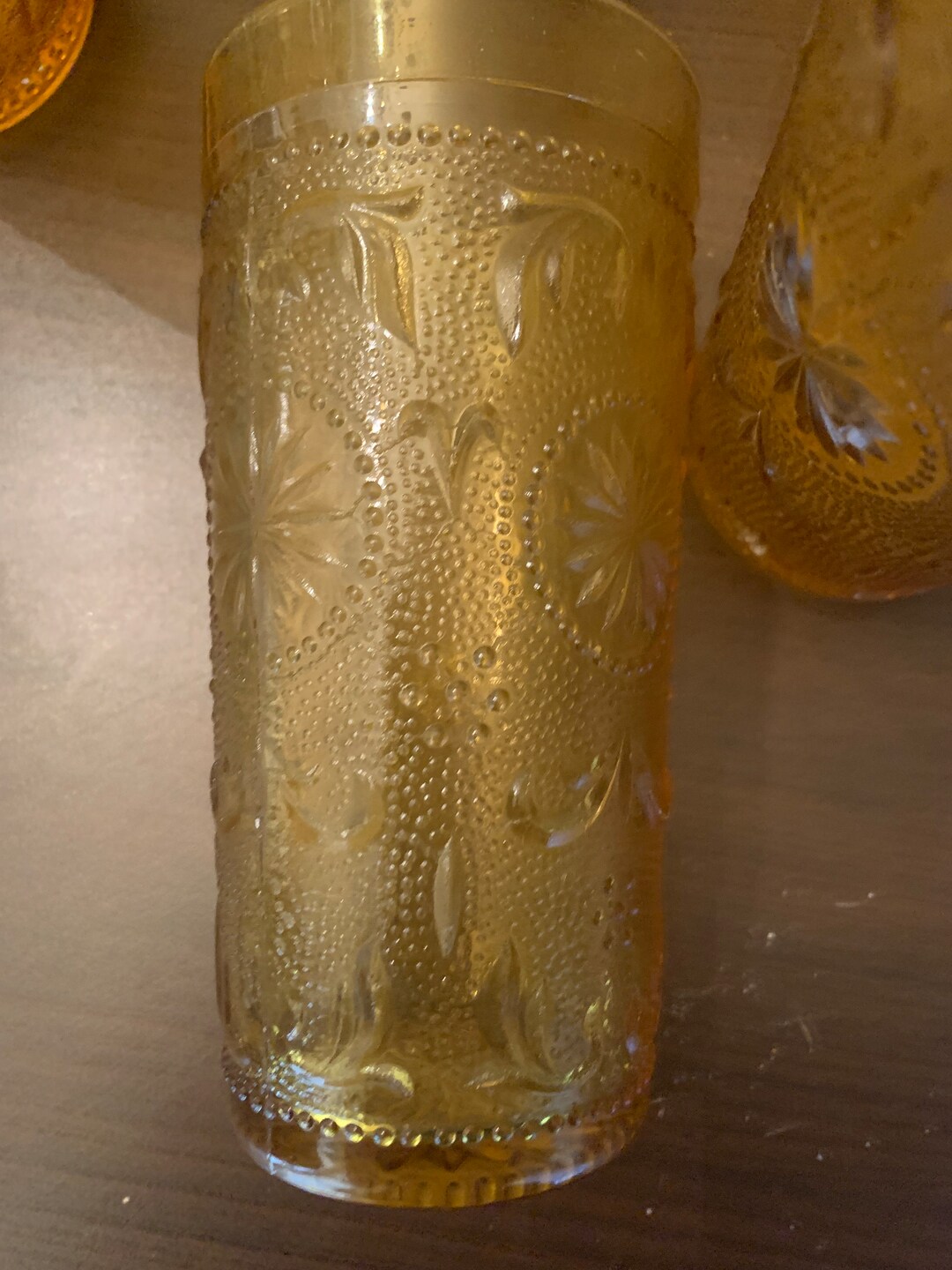 Vintage Amber ANTIQUE Glass SET OF 11...mod. Home. Drink. 1960-70s ...