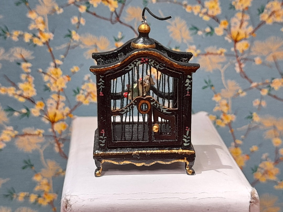Dollhouse Miniature 1:12 Scale BIRD CAGE-BLACK - Y4296CB - Etsy