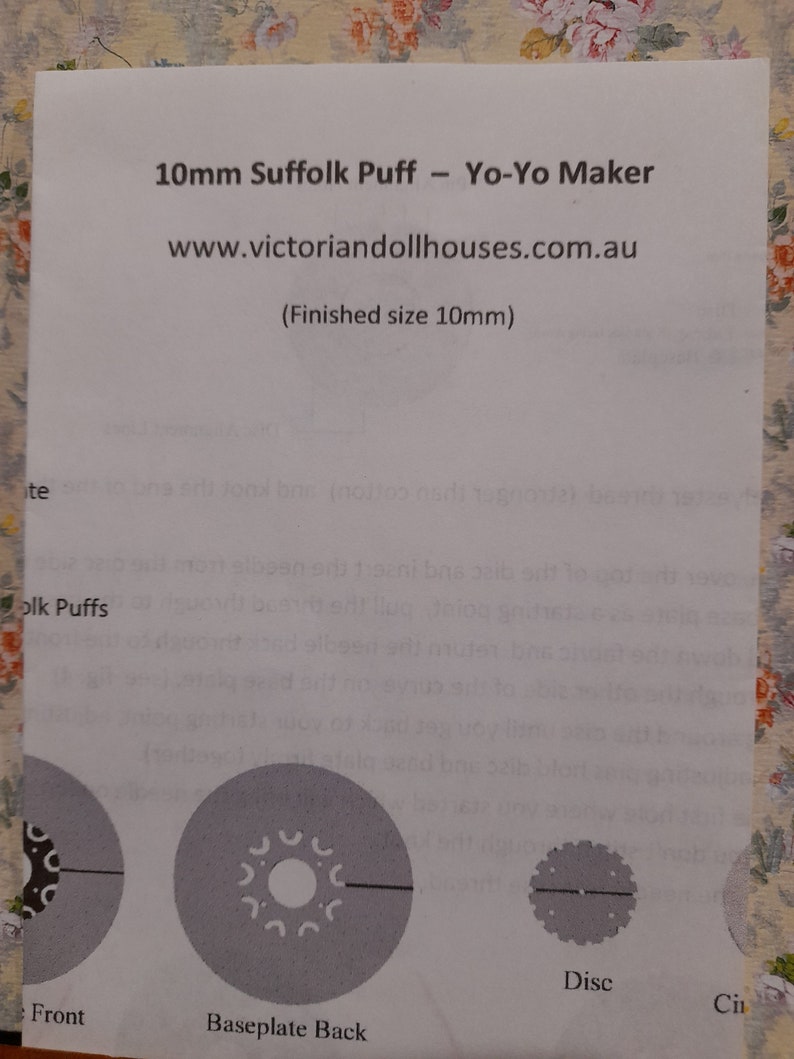 Dollhouse Miniature 10mm Suffolk Puff - Yo-yo Maker 1:12 Scale - Etsy