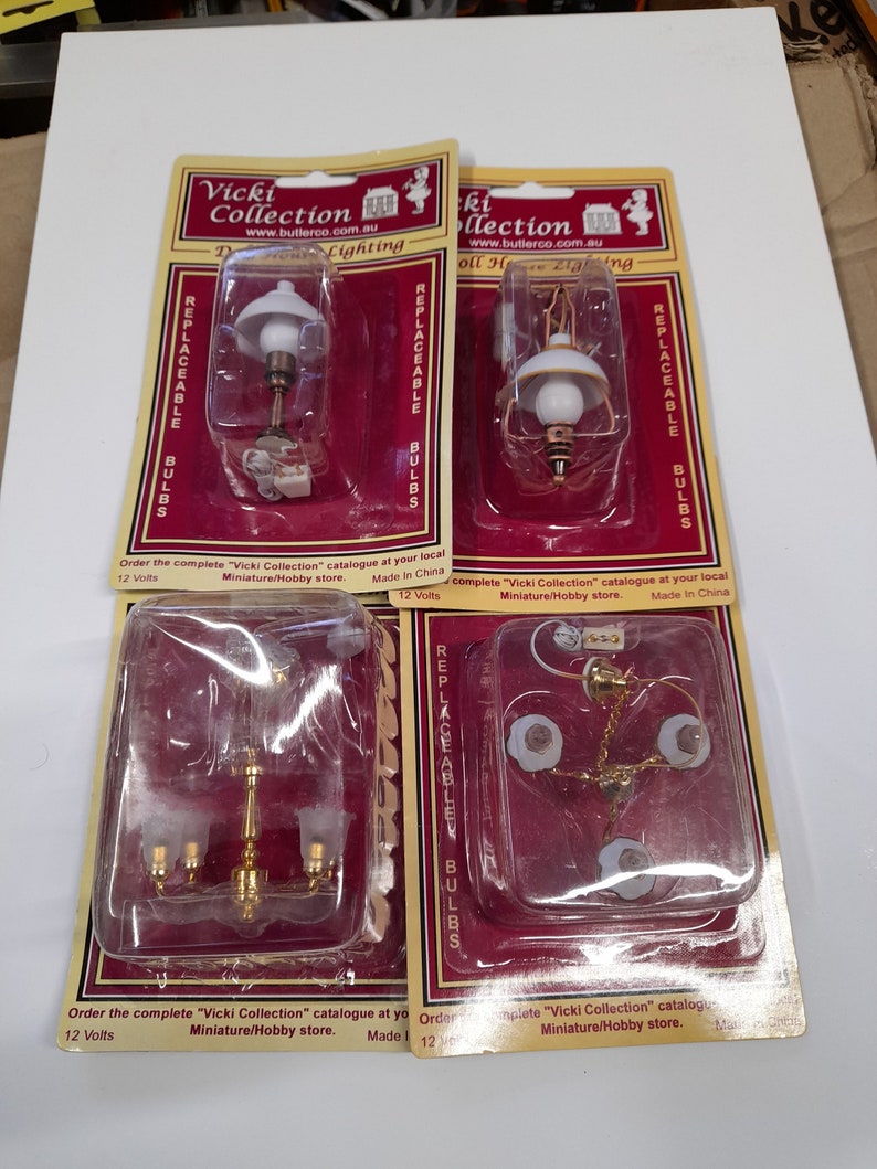 1:12 Scale Three Ceiling Lights and Lamp - Discounted - Etsy Australia