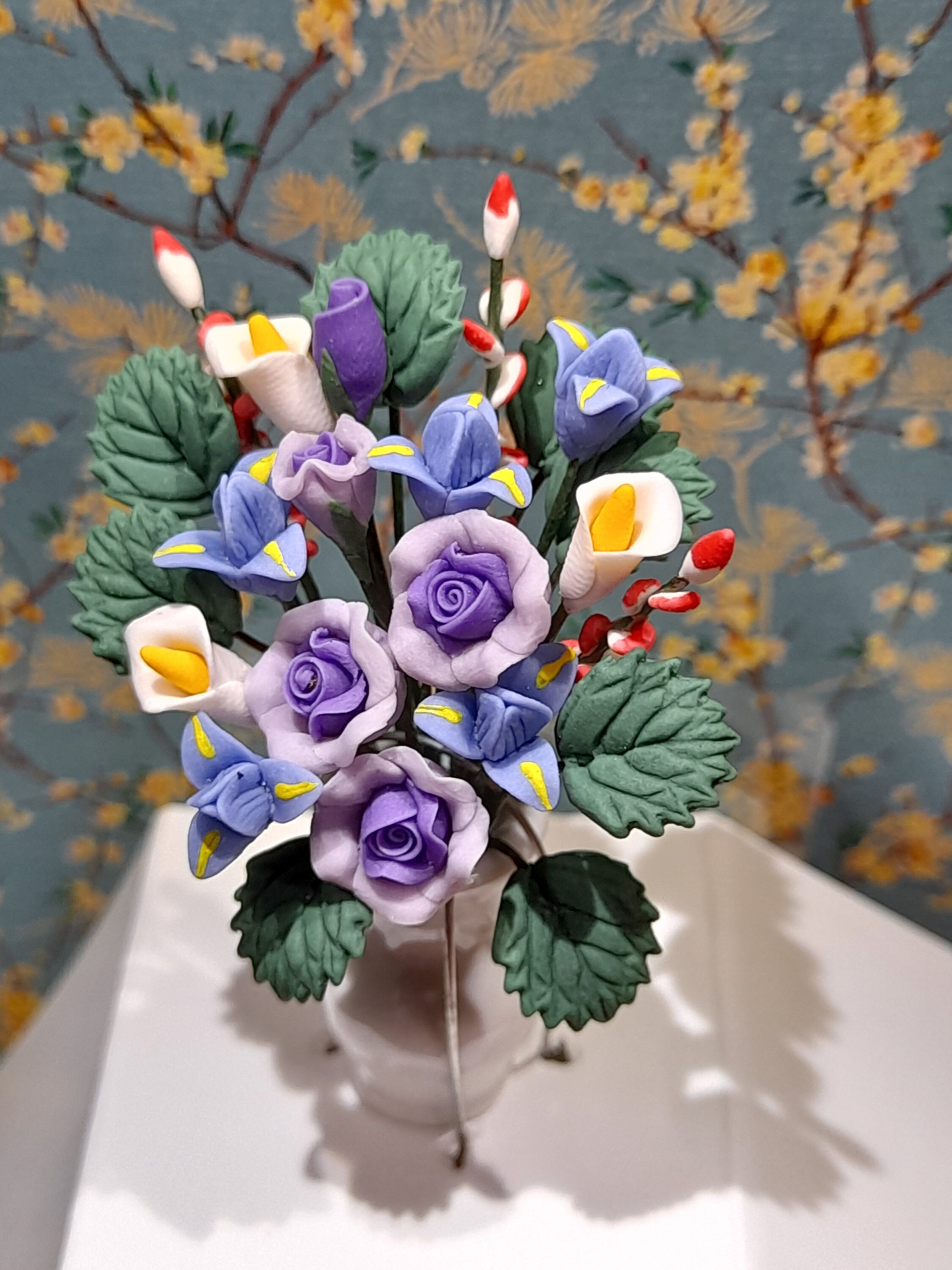 Dollhouse Miniature 1:12 Scale Flower Arrangement - Brand Mini Flowers ...