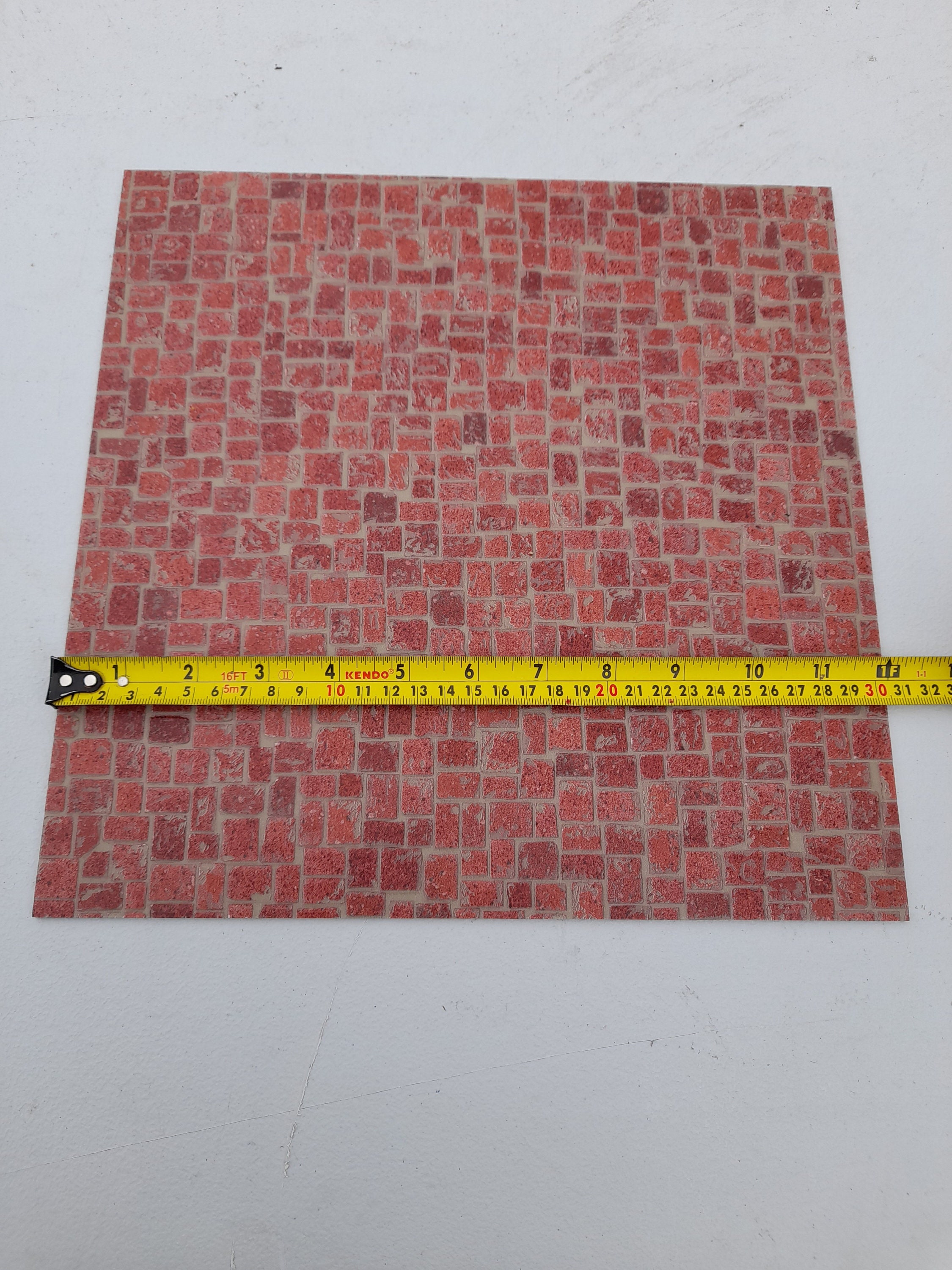 Dollhouse Miniature Vinyl Cobblestone Tile, Suitable 1:12 Scale ...
