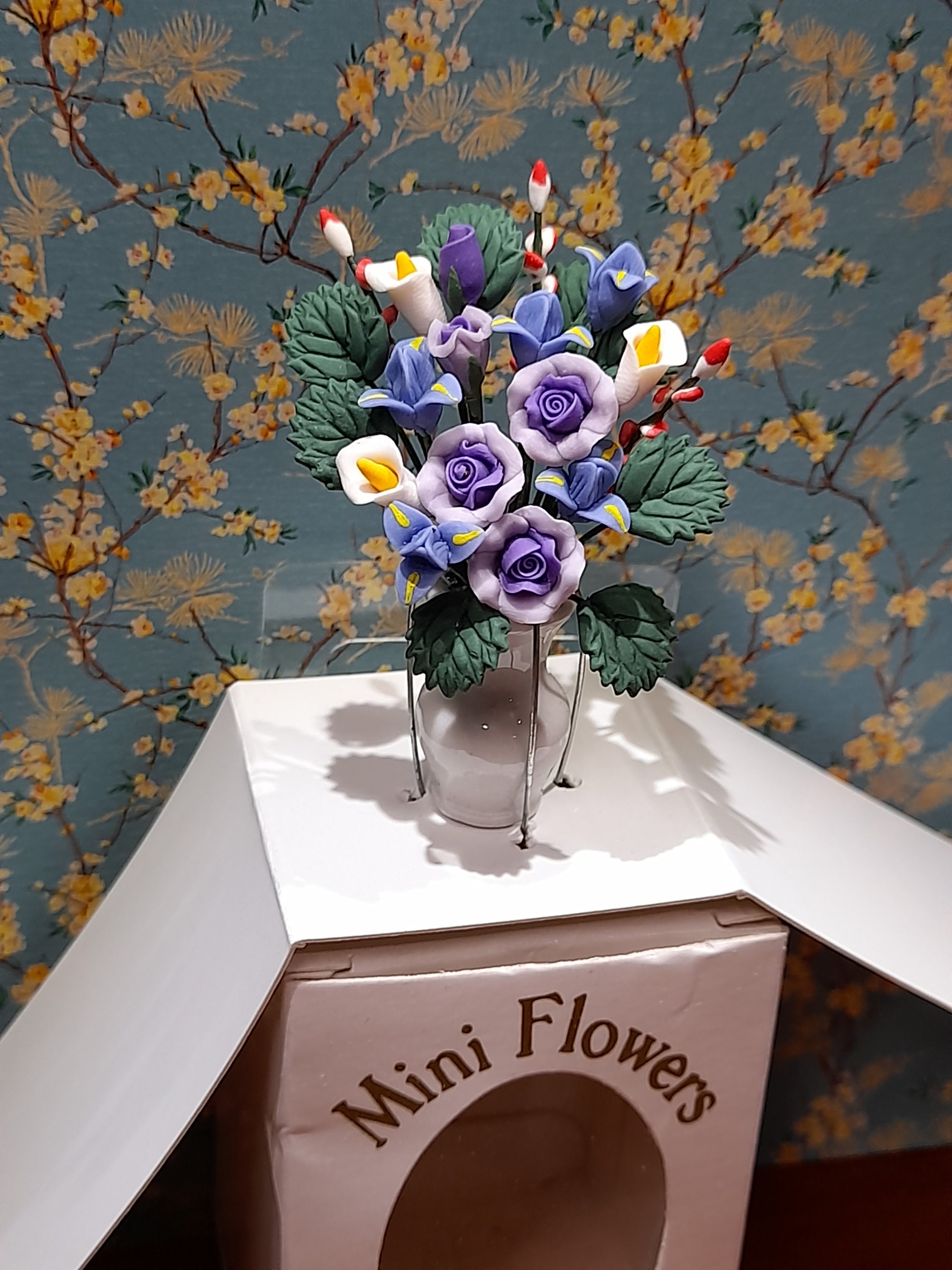 Dollhouse Miniature 1:12 Scale Flower Arrangement - Brand Mini Flowers ...