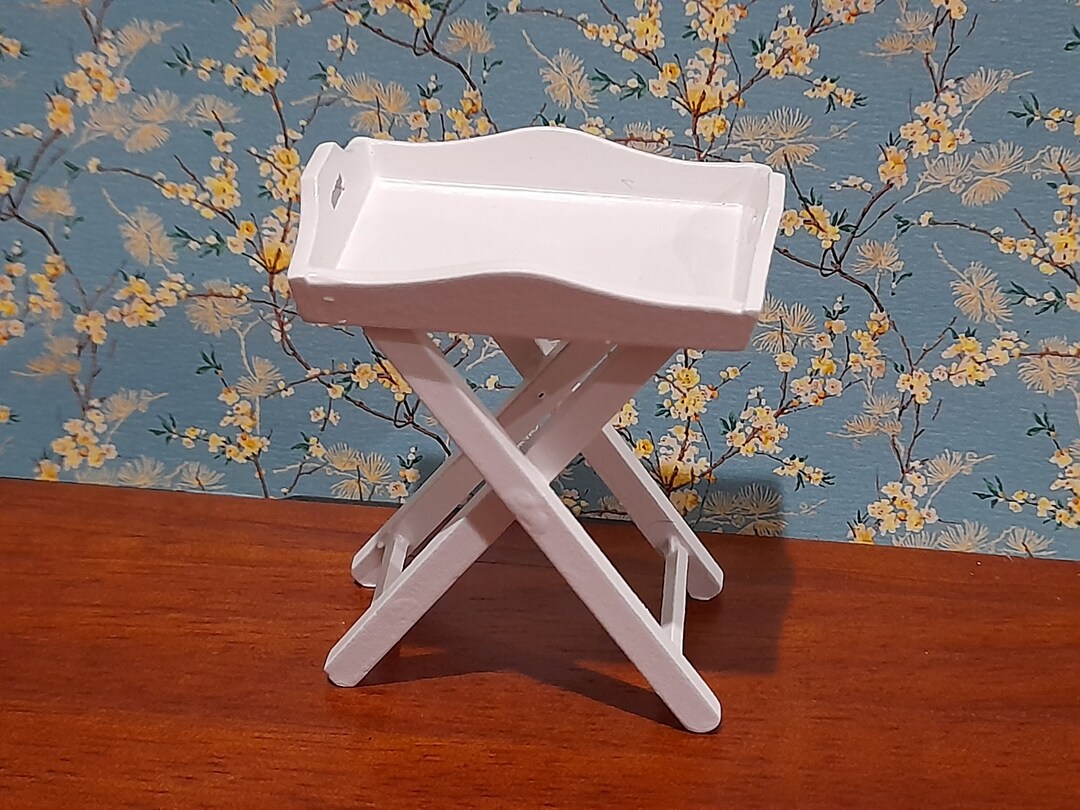 Dollhouse Miniature Fixed Tray Table White 1:12 Scale - Etsy