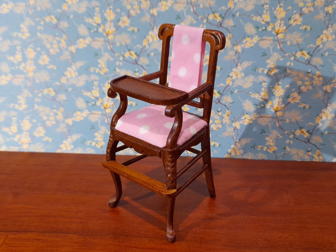 Dollhouse Miniature - Platinum Edition Walnut High Chair - 1:12 Scale ...