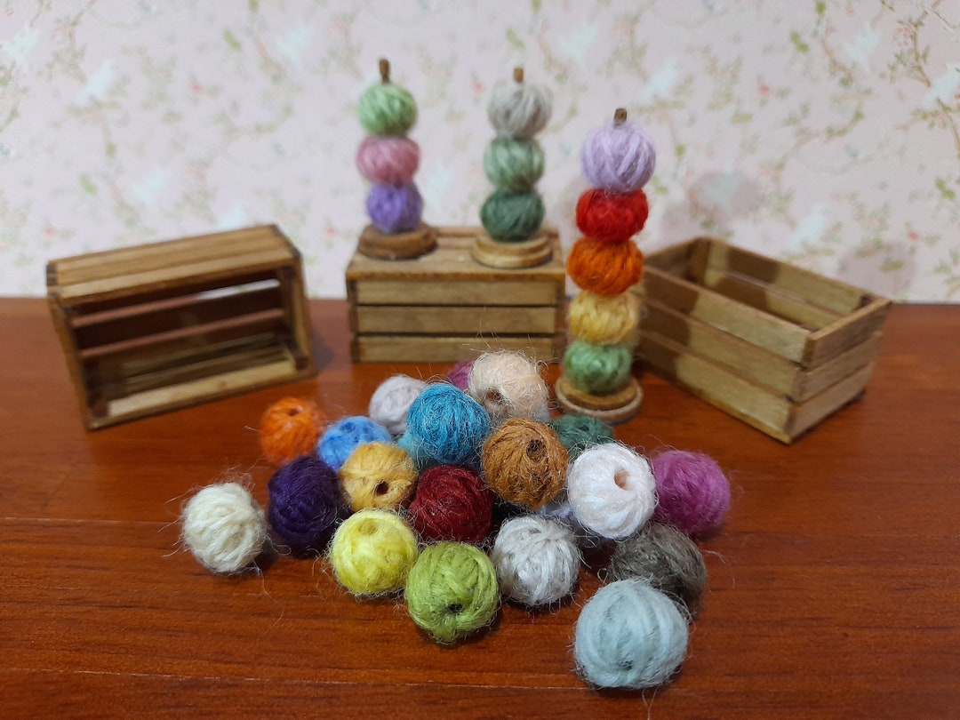 Dollhouse Miniature - Six Balls of Wool HANDMADE - 1:12 Scale - Etsy