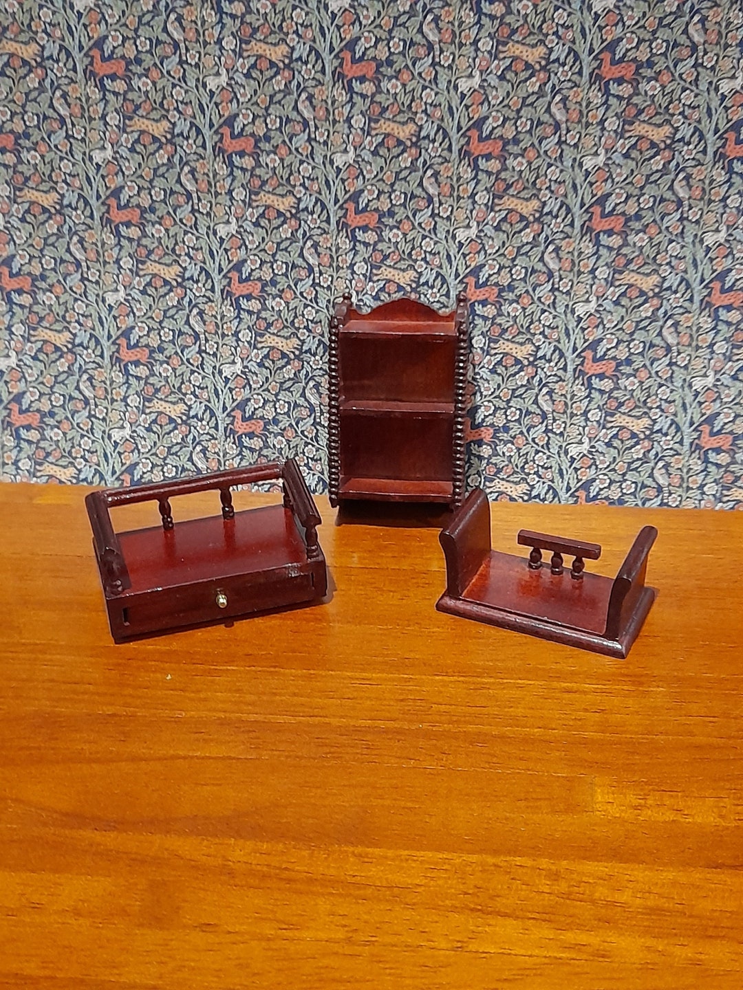 Dollhouse Miniature - Three Wall Displays 1:12 Scale Mahogany REDUCED ...