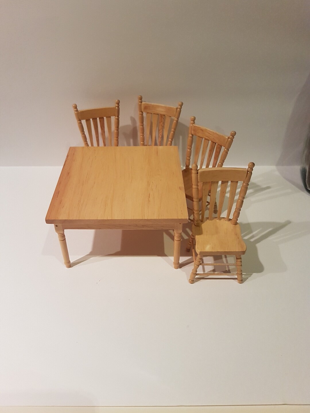 Dollhouse Miniature 1:12 Scale Pine Table and 4 Chairs LAST ONE - Etsy