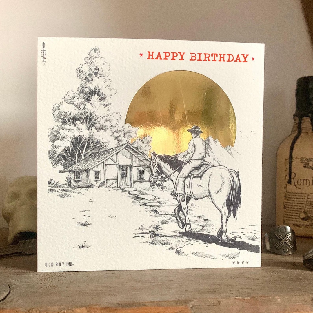 Western Cowboys Handmade Birthday / Greetings / Home Card - Etsy