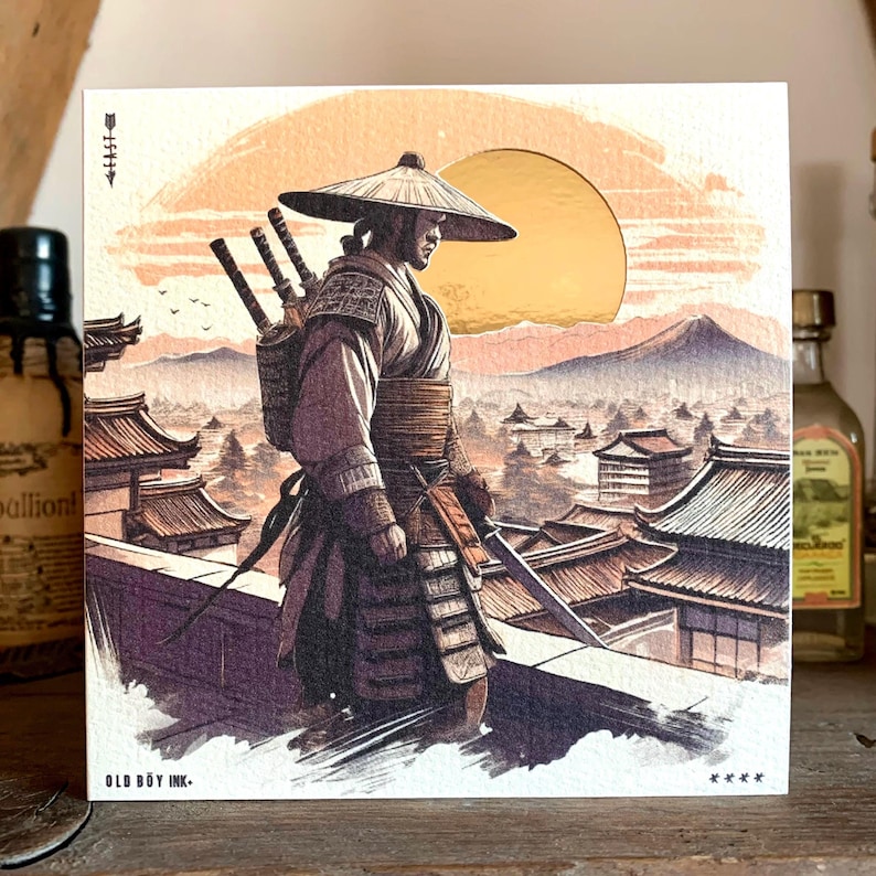 Handmade Japanese Samurai Birthday / Greetings Card - Etsy