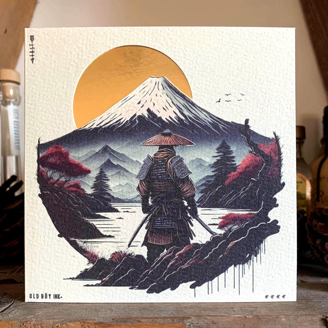 Handmade Japanese Samurai Birthday / Greetings Card - Etsy