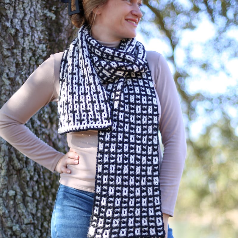 Grid Crochet Scarf - Etsy