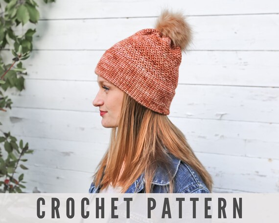 Crochet Hat Pattern Double Brim Beanie Easy Beginner - Etsy
