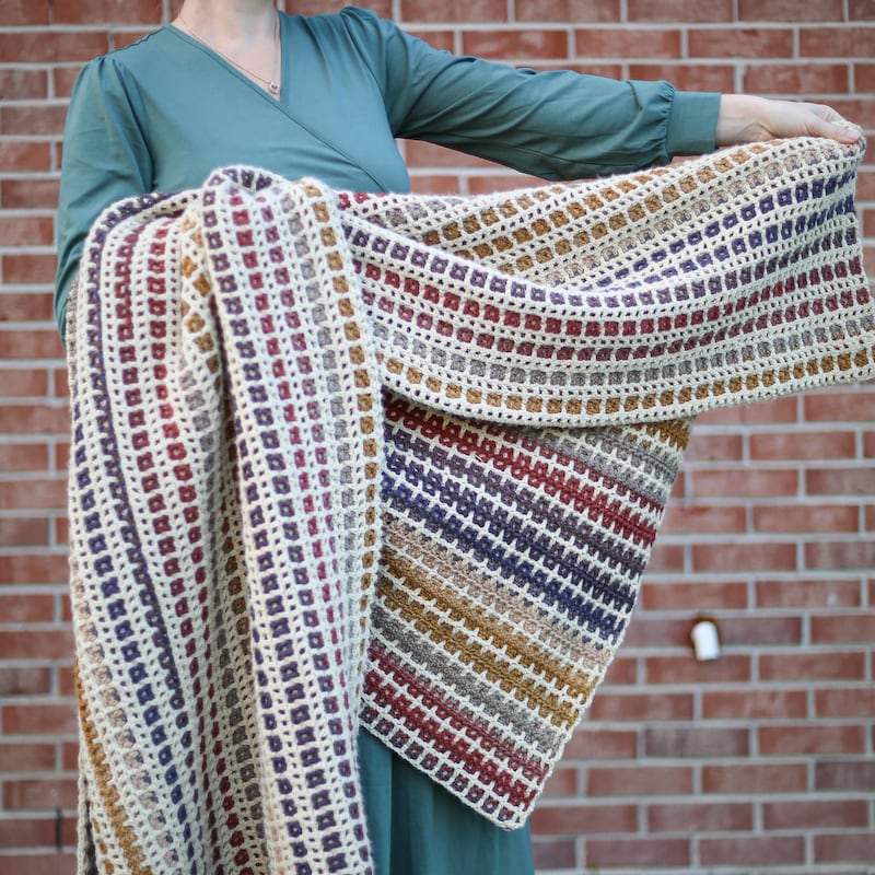 Hand Crochet Mosaic Blanket - Etsy UK