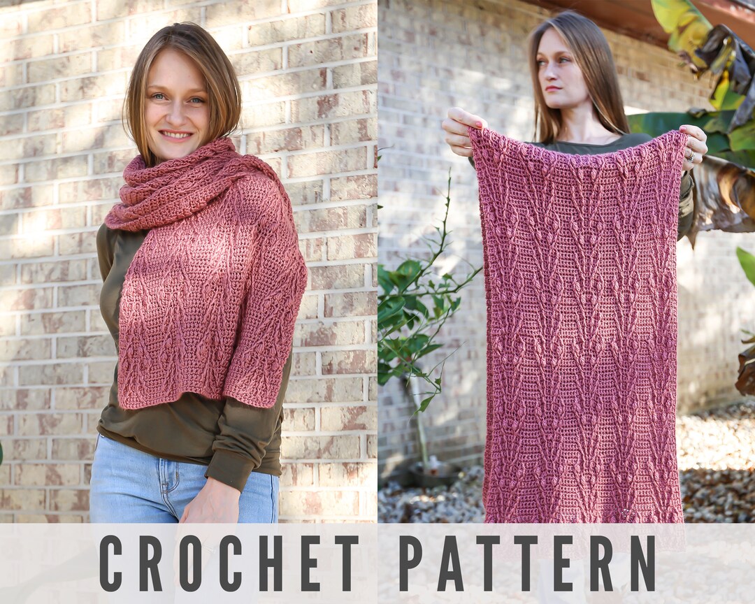 CROCHET PATTERN Shawl Wrap With Cables - Etsy