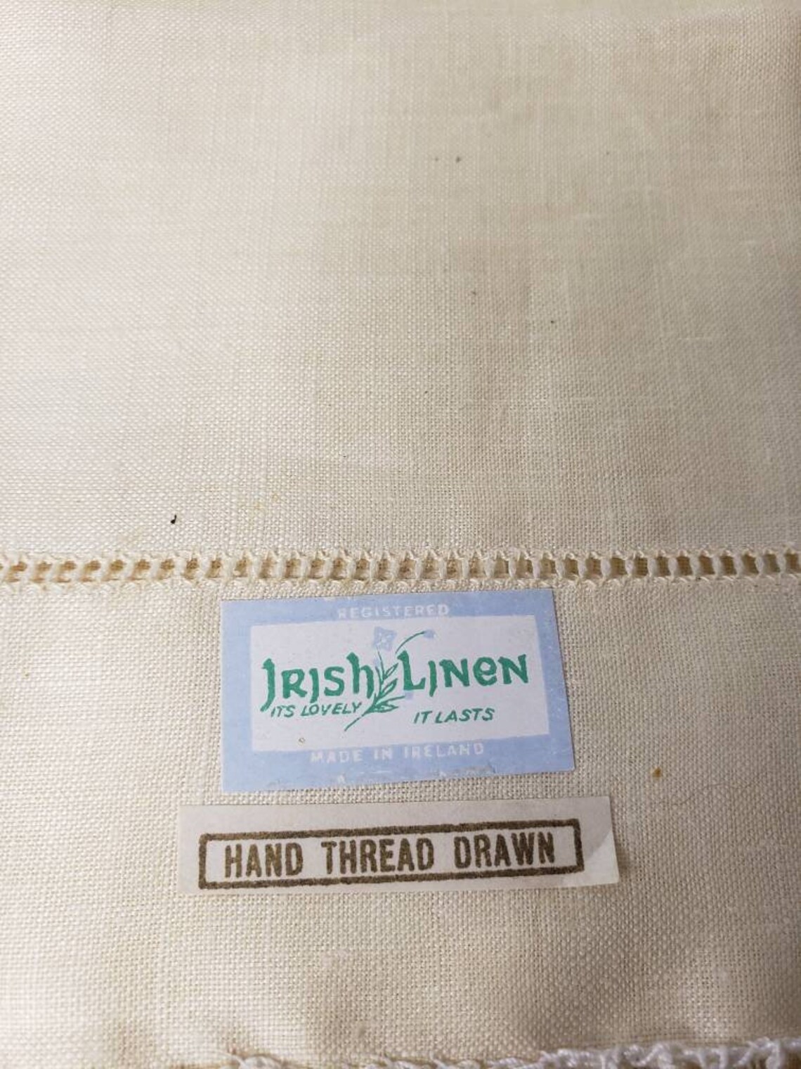 Irish Linen Hand Thread Drawn Vintage New "old Stock" Small Pillow Case ...