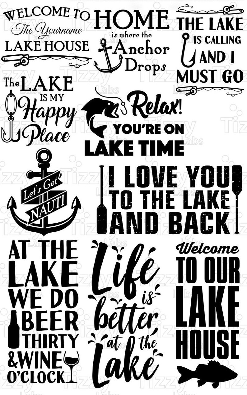 Lake Life Svg Bundle Set Lake Signs Lake Decor Svg Svg Files - Etsy