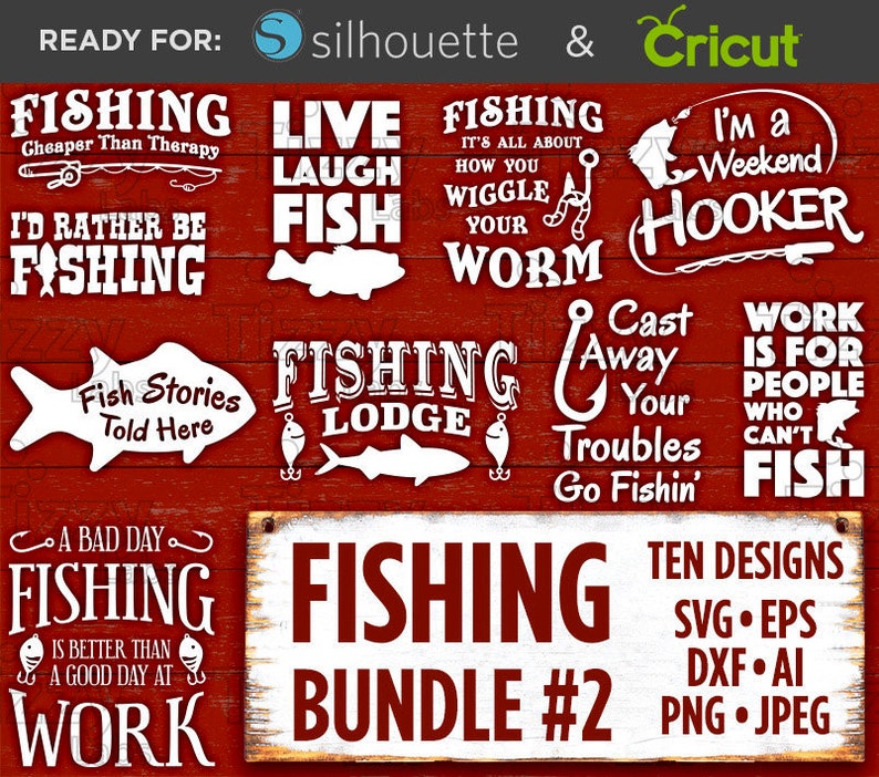 Fishing Svg Bundle 2 SVG Files Signs Fishing Svg Files for | Etsy