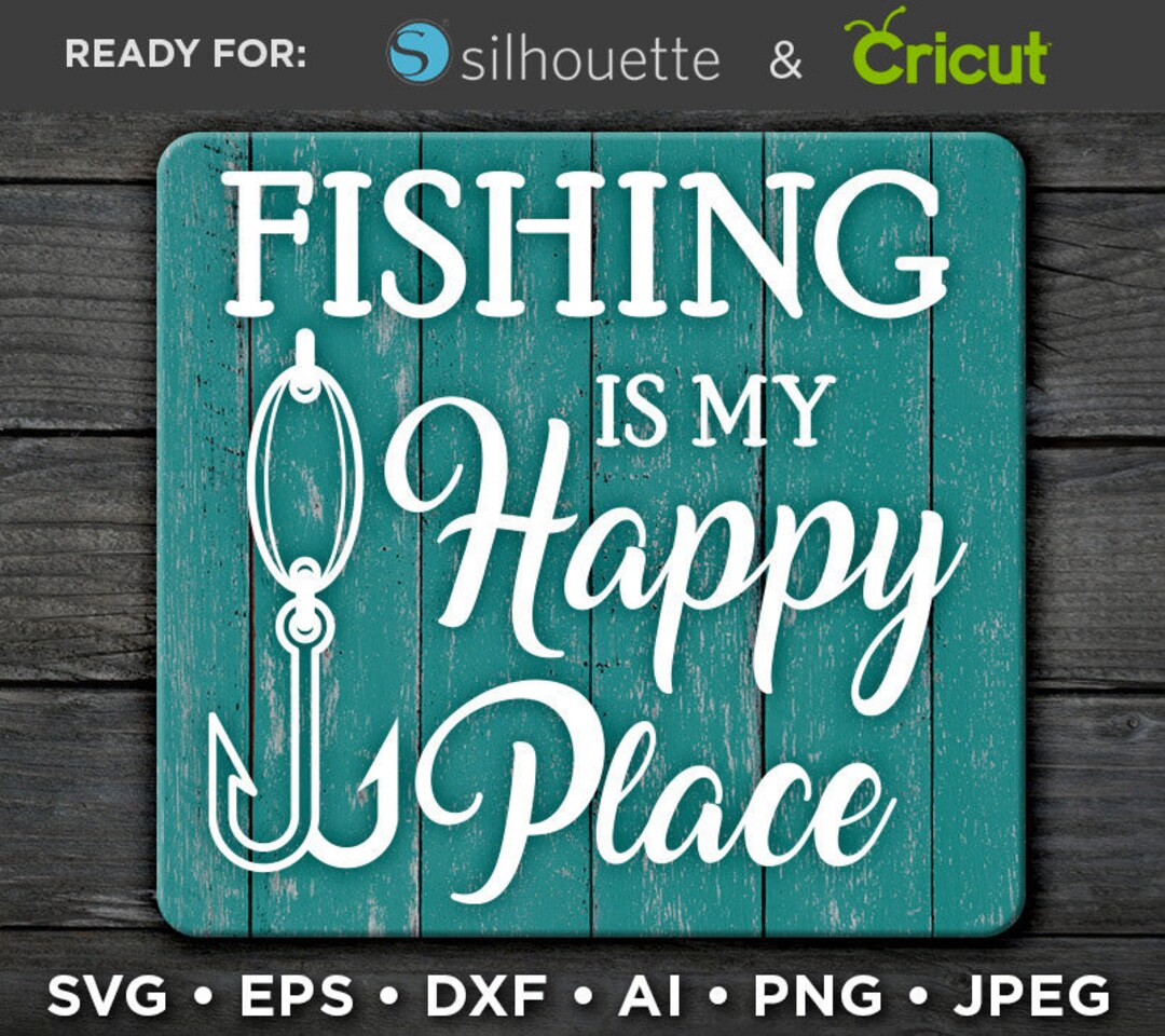 Fishing is My Happy Place Svg File Fishing SVG Women - Etsy