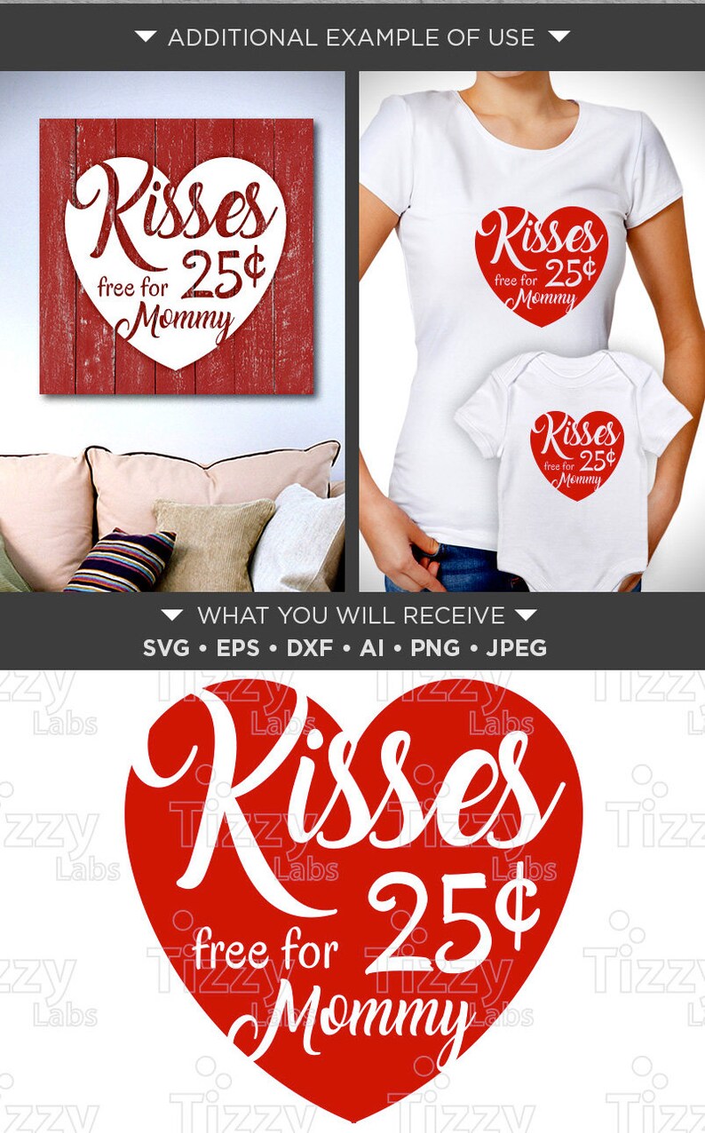 Kisses SVG File Kisses Poster Svg Kisses 25 Cents SVG | Etsy