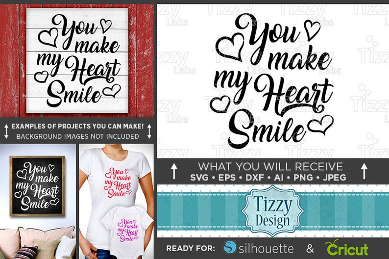You Make My Heart Smile SVG Valentines Decor SVG - Etsy