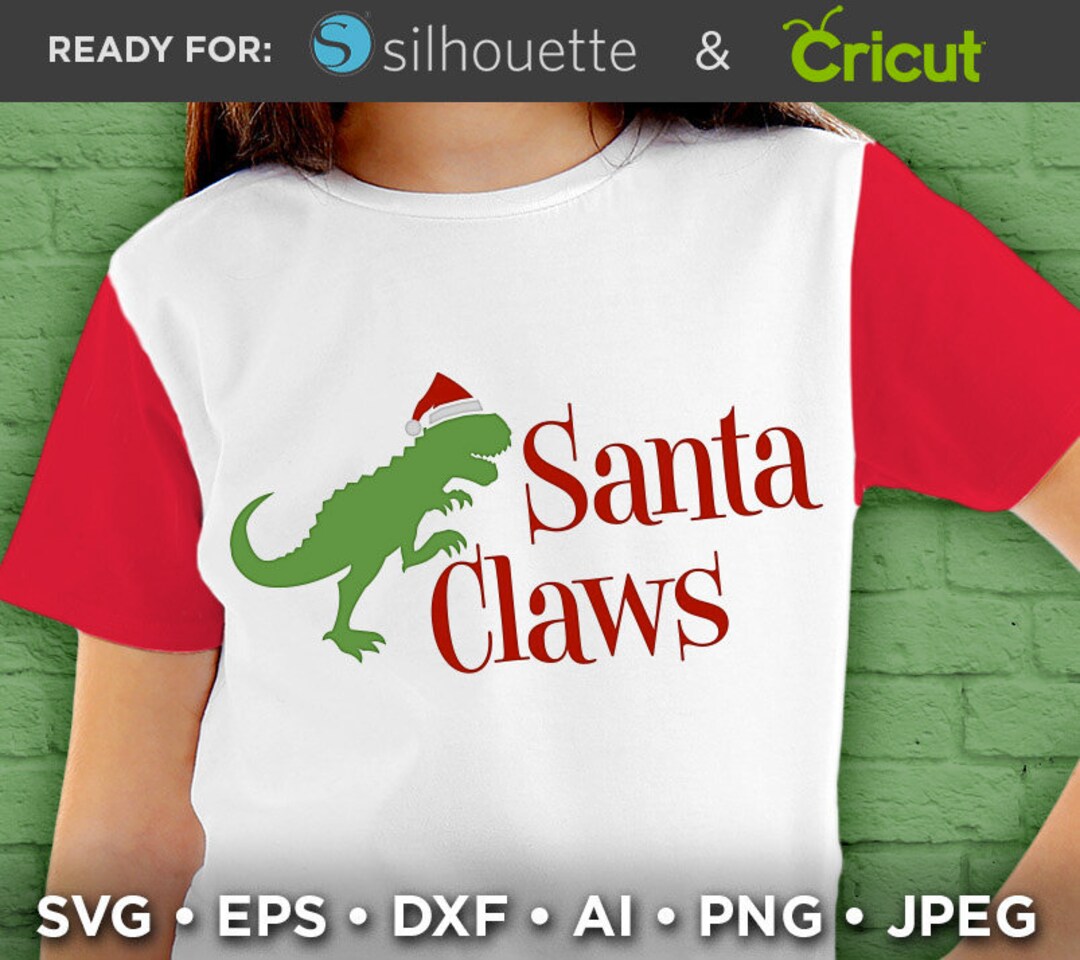 Santa Claws SVG File Funny Dinosaur Christmas Sign SVG Funny Christmas ...