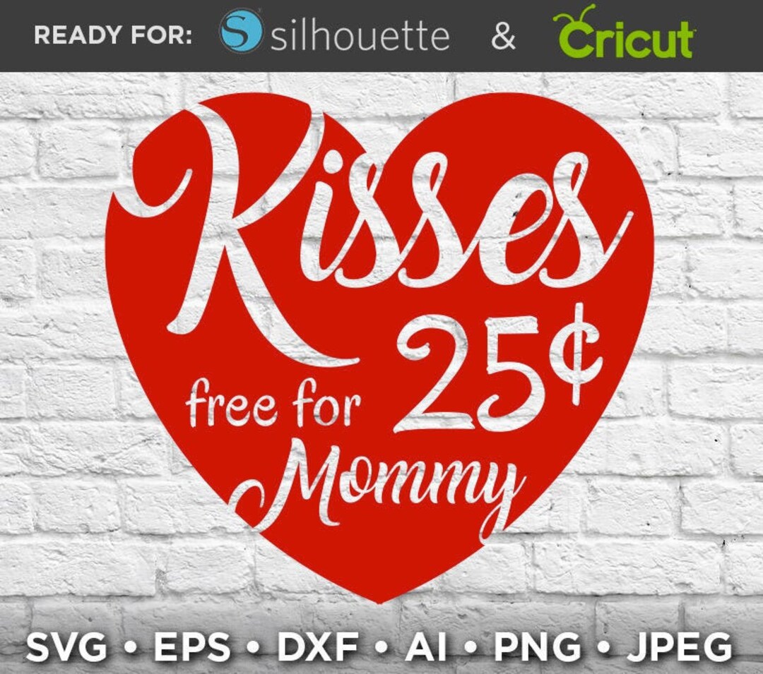 Kisses SVG File Kisses Poster Svg Kisses 25 Cents SVG Kisses for Mommy ...