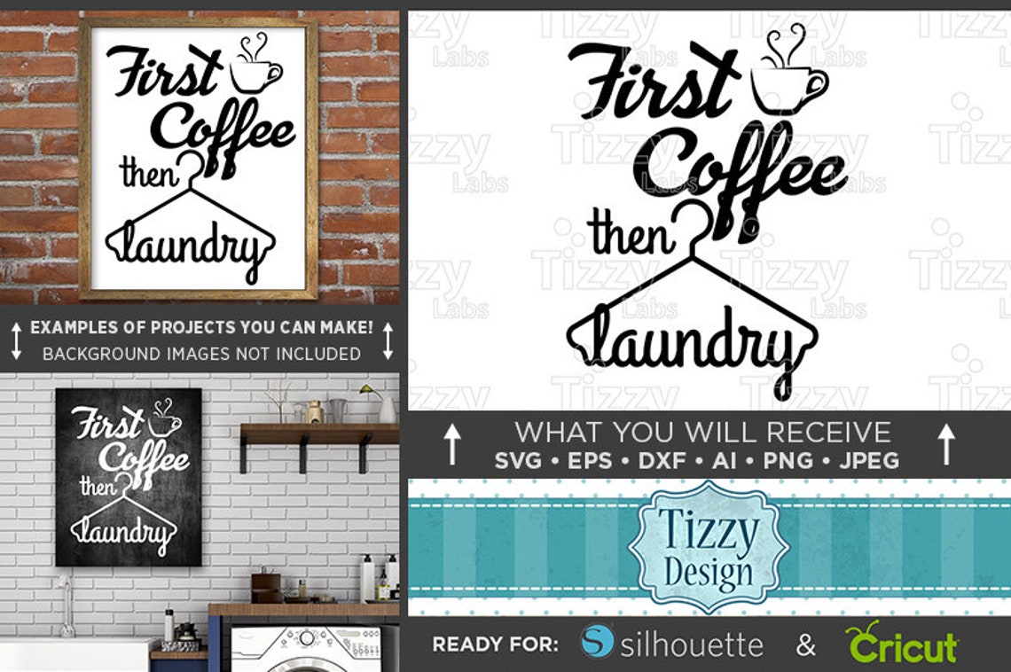 First Coffee SVG First Coffee Sign Then Laundry Coffee - Etsy