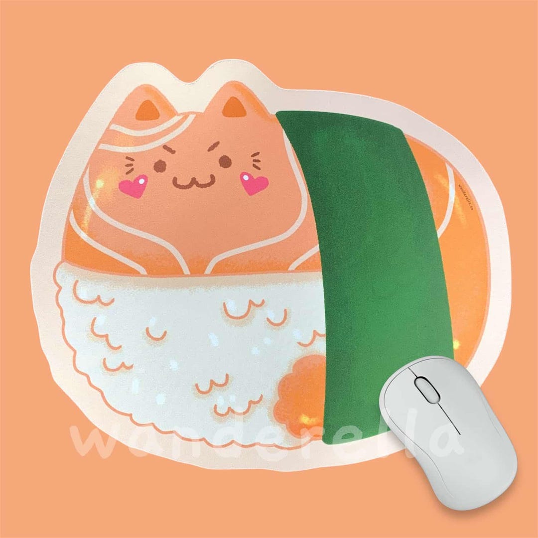 Sushi Cat Mouse Pad | Gaming Mouse Pad | Cute Mouse Pad | Cute Office ...