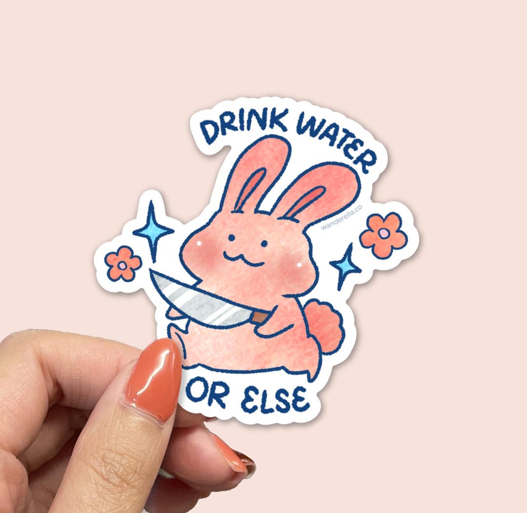Drink Water Vinyl Sticker, Hydration Sticker, Cute Vinyl Decal for ...