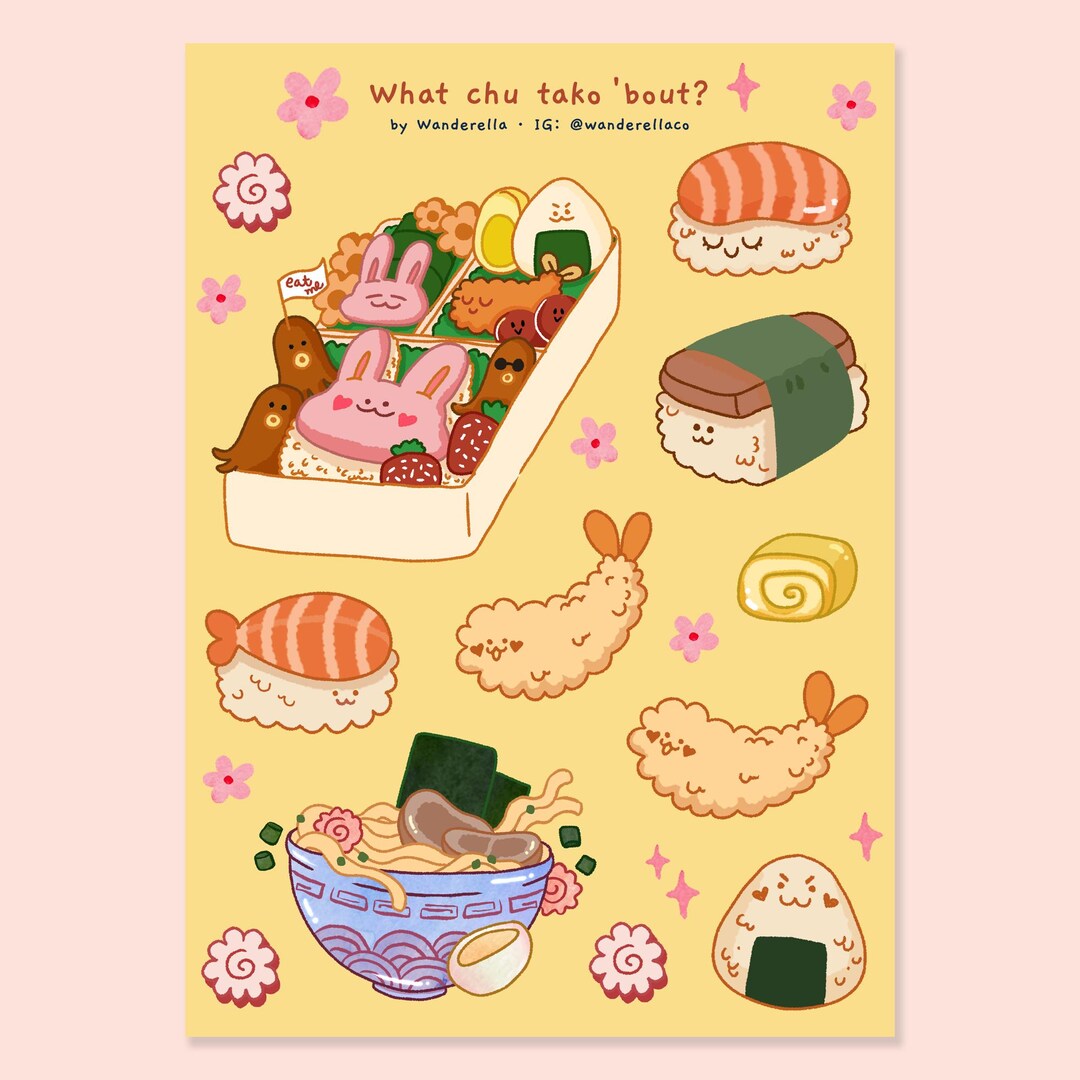 What Chu Tako 'bout Sticker Sheet | Cute Vinyl Decals for Laptop ...