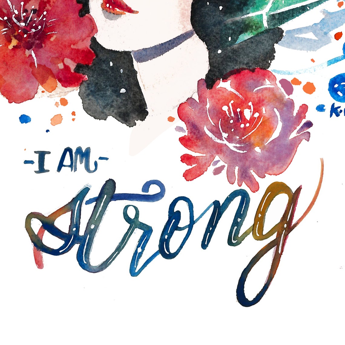 I Am Strong Art Print | Girl Power | Women Power | She Persisted ...