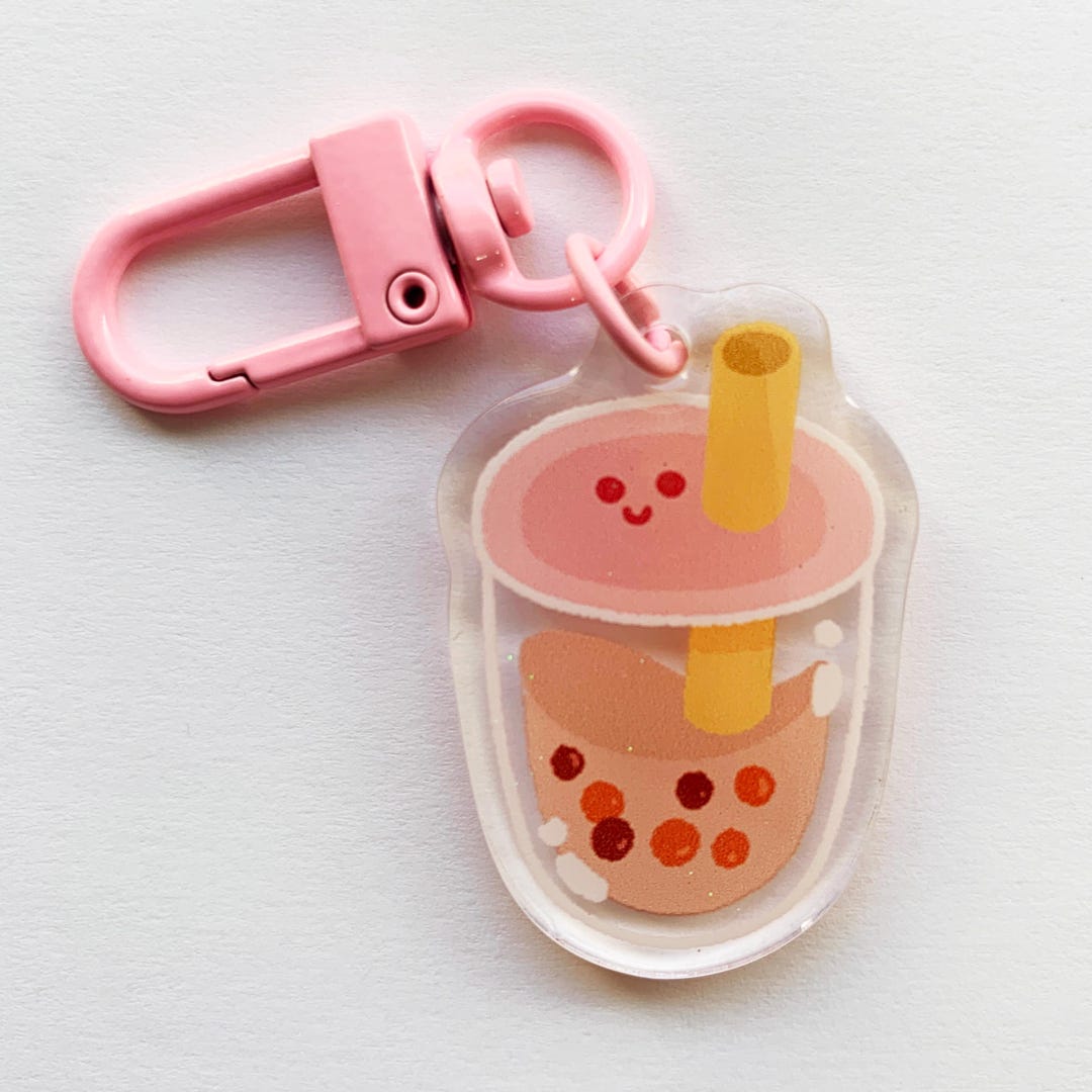 Boba Acrylic Charm | Bubble Tea Acrylic Keychain | Boba Charm | Boba ...