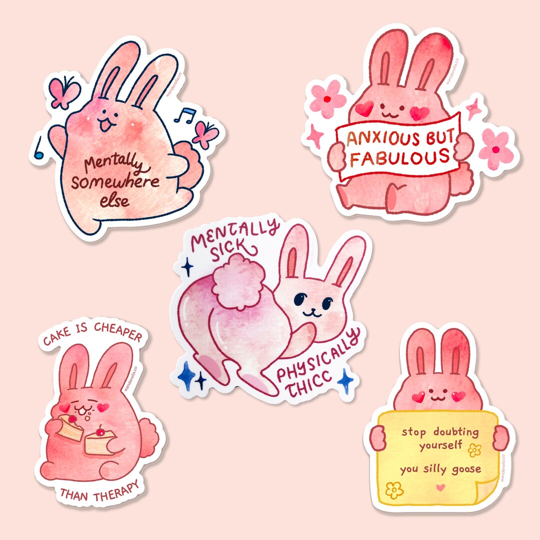 Hoppy Thoughts Sticker Pack | Cute Vinyl Decal for Laptop & Water ...