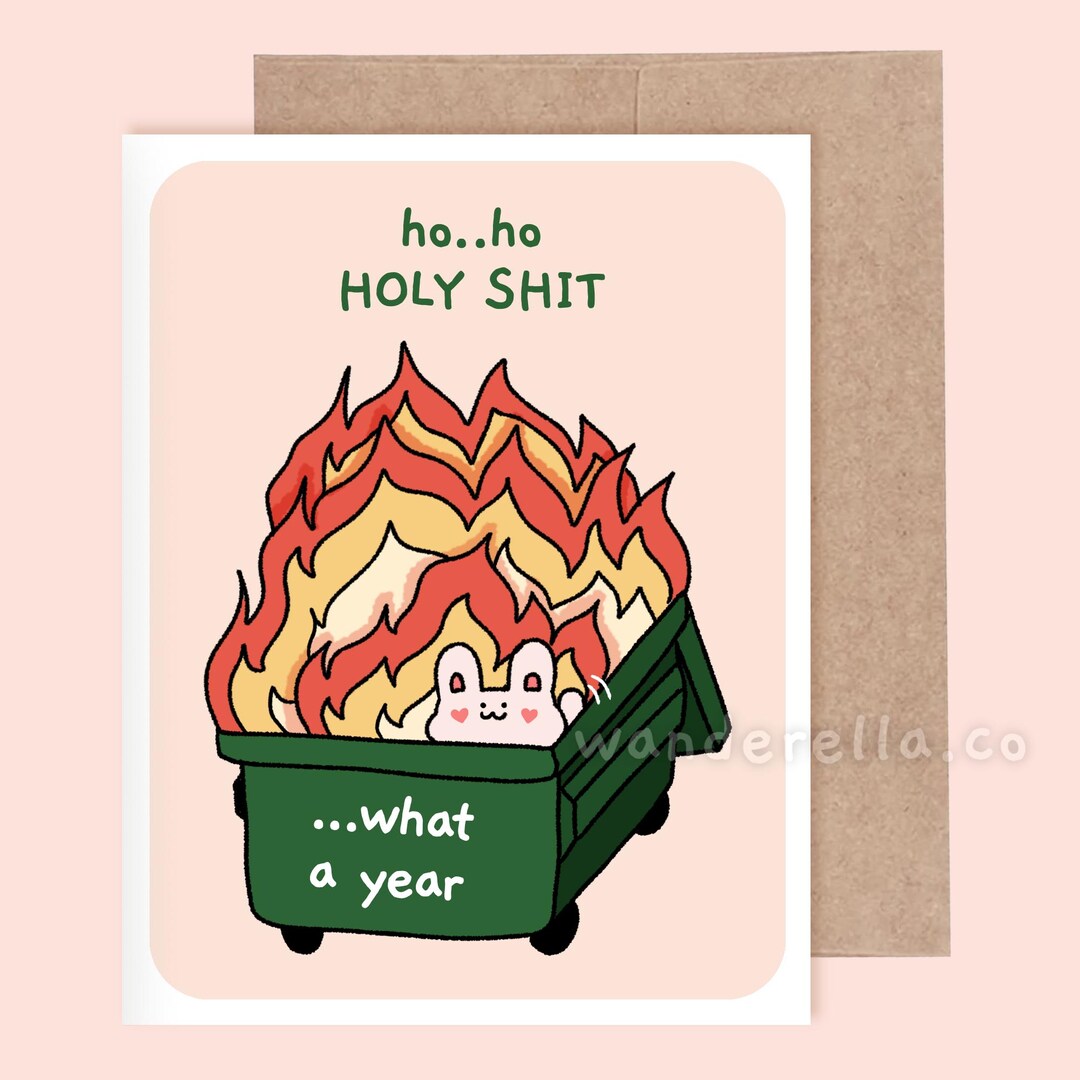 Dumpster Fire Holiday Card | Blank Card | Card W/envelope | Funny ...