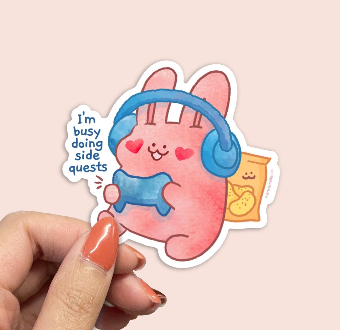 I'm Busy Doing Side Quests Sticker | Cute Vinyl Decal for Laptop ...